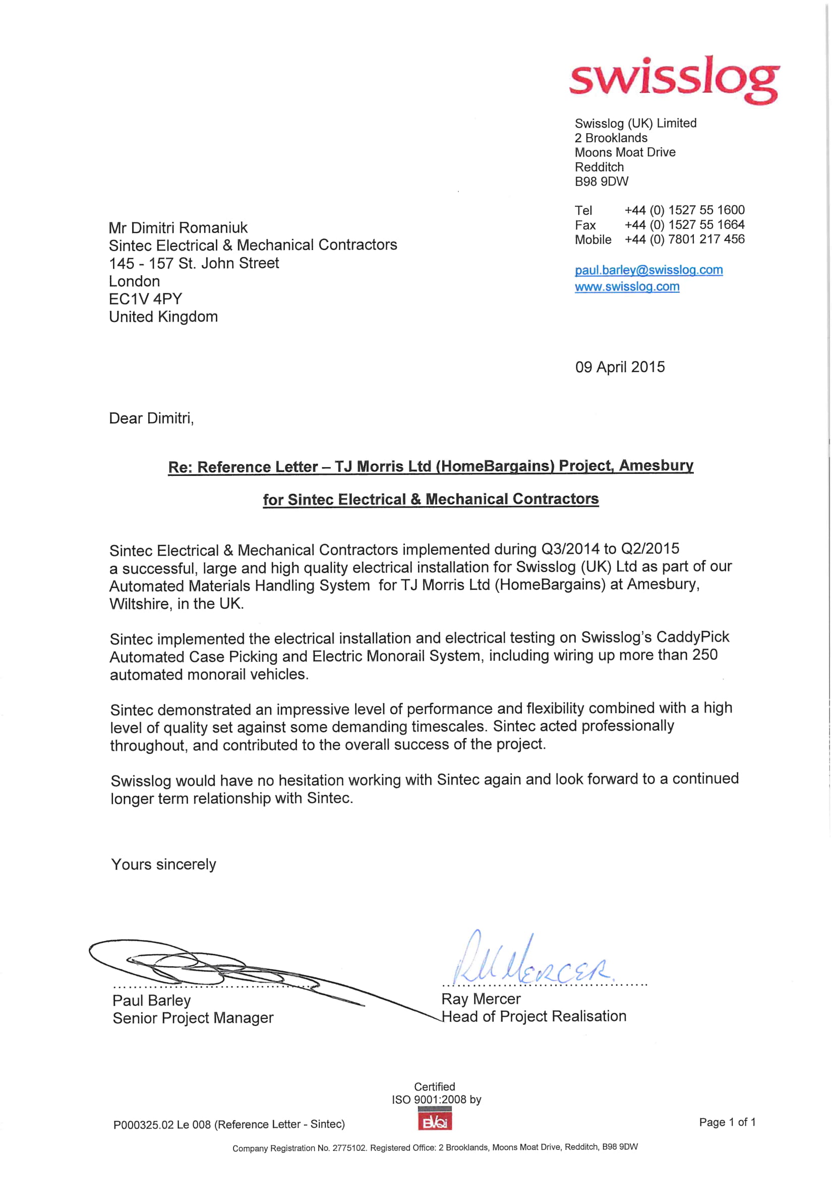 References | Sintec UK Limited